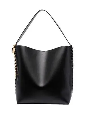 Stella McCartney Frayme Logo Charm Tote Bag - Black