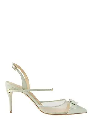 JENNIFER CHAMANDI Jennifer Chamandi Slingback Pumps With Mesh And Leather Trim