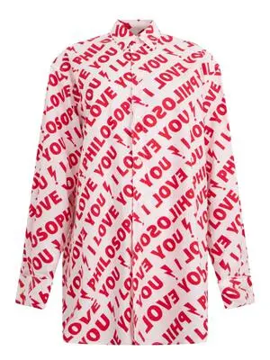Philosophy Di Lorenzo Serafini Allover Logo Print Shirt - Red