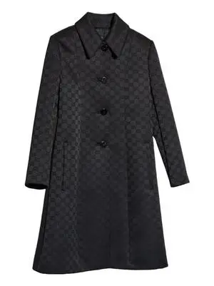 Gucci Gg Viscose Jacquard Coat - Black