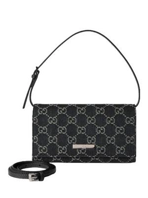 Gucci Small Monogram Pouch With Plaque - Black