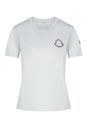 Moncler Logo Embroidered Crewneck T-shirt - No