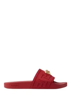Versace La Medusa Rubber Slides - Red