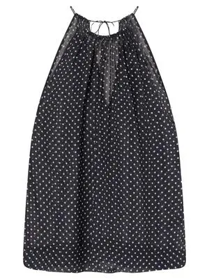NILI LOTAN Polka Dot Halterneck Midi Dress - Black