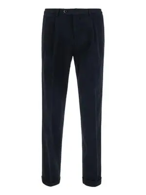 MICHAEL COAL Tailored Pleated Trousers - Blue