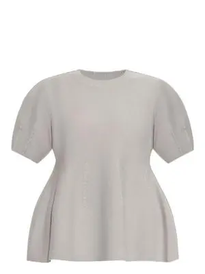 LISA YANG Mella Short-sleeve Knitted Top - Grey