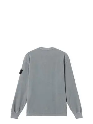 Stone Island Comfort-fit Crewneck Sweatshirt With Shoulder Inserts - Grey