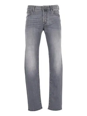 Jacob Cohen Slim Fit Jeans With Logo Patch - Grey