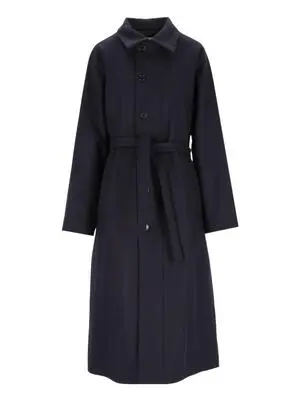 Barena Venezia Button-front Belted Coat - Blue