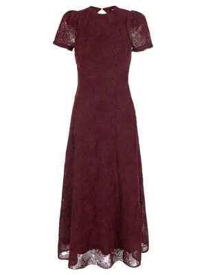 ROTATE BY BIRGER CHRISTENSEN Dollarina Floral Mesh Maxi Dress - Red