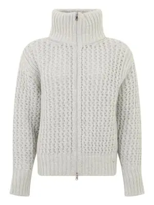 Herno High-neck Zip-up Sweater - Beige
