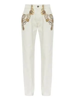 VERSACE Versace Embellished Straight Leg Jeans