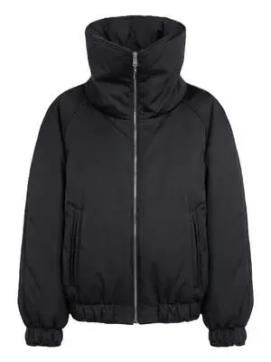 N.21 Zip-up Padded Jacket With High Collar - Black