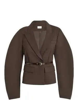 P.a.r.o.s.h Single-breasted Belted Blazer - Brown