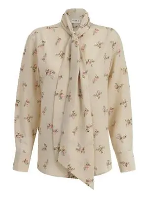 P.a.r.o.s.h Floral Print Long-sleeve Tunic - Cream