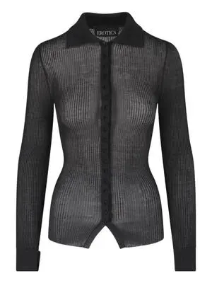DONDUP Long-sleeved Buttoned Top - Black