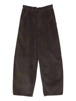 ALYSI Corduroy Barrel-leg Trousers - Brown