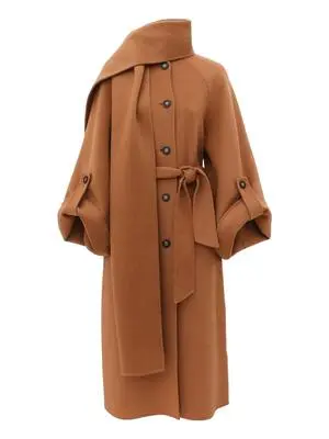 ZIMMERMANN Zimmermann Long-Sleeved Belted Coat With Detachable Scarf