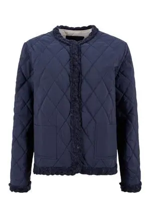 Fabiana Filippi Quilted Crew-neck Casual Jacket - Black
