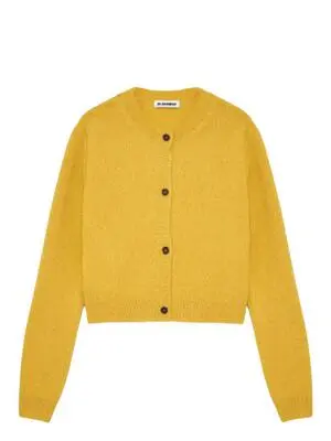 JIL SANDER Blend Crew-neck Cardigan - Yellow