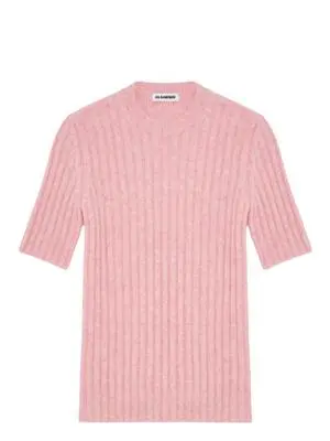 JIL SANDER Jil Sander Short Sleeve Knitted Pullover Pink