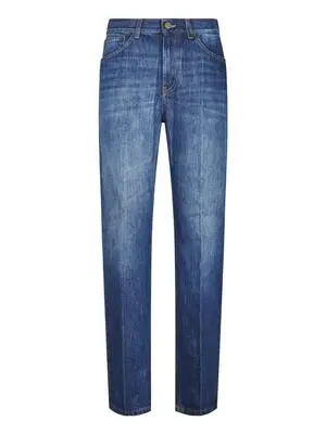 DONDUP Dondup Logo Patch Straight-Leg Jeans