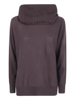 D.exterior High-neck Knit Sweater - Brown