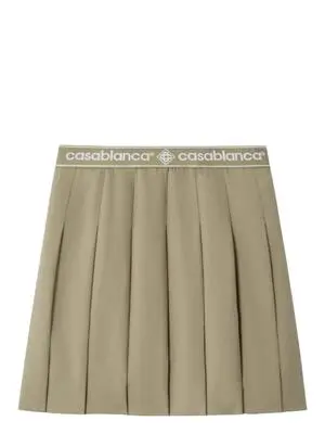 CASABLANCA Casablanca Pleated Mini Skirt With Logo Waistband
