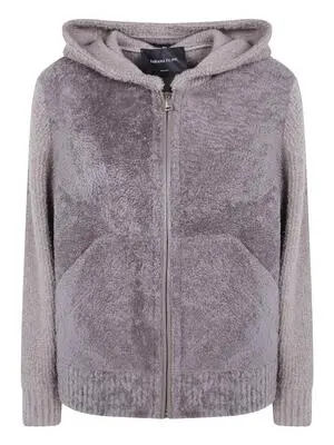 Fabiana Filippi Hooded Zip-up Knit Top - Gray
