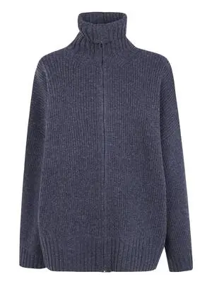 THE FRANKIE SHOP Oversized Zip-up Cardigan - Grey