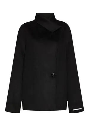 Marella Double-breasted Wool-blend Coat - Black