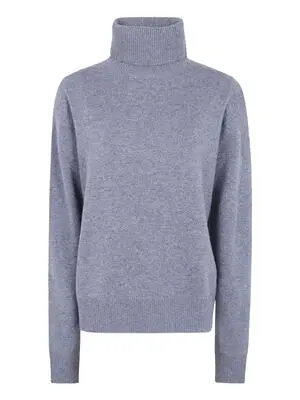 THE FRANKIE SHOP Gala Padded Knit Turtleneck Jumper - Grey