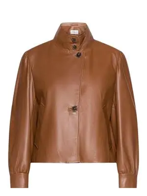 Marella Leather Button-front Jacket - No