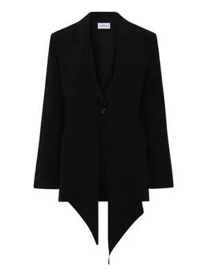 Marella Single-breasted Blazer With Detachable Scarf - Black