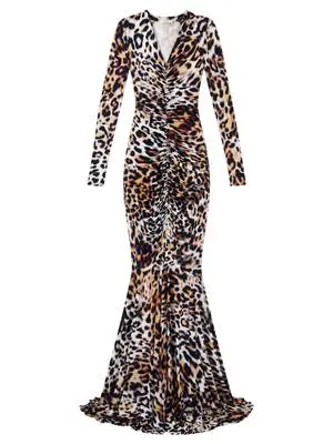 Norma Kamali Pleated-front Fishtail Gown - Black