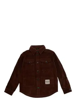 N.21 Corduroy Long Sleeve Shirt With Appliqués - Brown