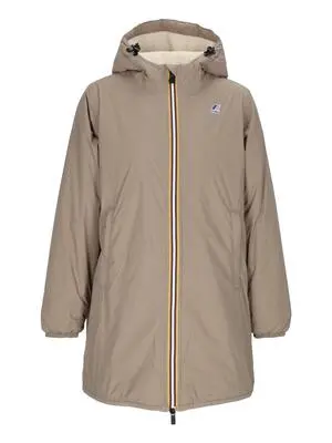 K-WAY Jacinthe Orsetto 3/4 Length Hooded Coat - Light Brown