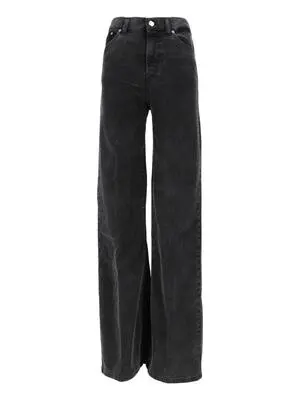 DONDUP Logo Patch Straight-leg Pants - Black