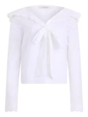 Philosophy Di Lorenzo Serafini Scalloped Bow Cropped Top - White