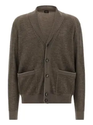 Brioni Long-sleeve Cardigan - Brown