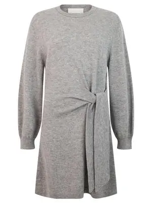 LISA YANG Lisa Yang Knitted Dress With Side Draping Light Gray