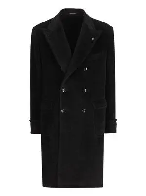 Tagliatore Double-breasted Peaked-lapel Coat - Black