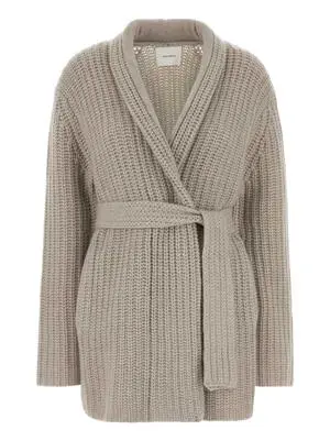 LISA YANG Lisa Yang Belted Wrap Cardigan Beige
