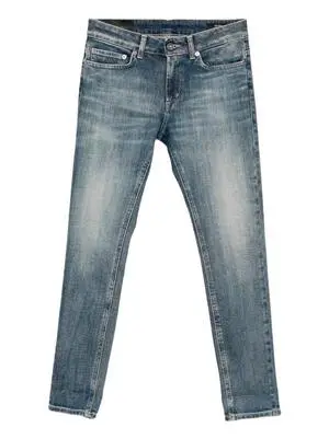 DONDUP Faded Effect Turn-up Cropped Jeans - Blue