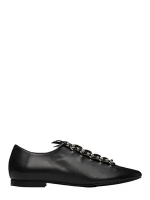 TOGA VIRILIS Leather Derby With Patterned Hardware - Black