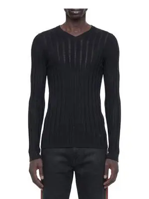 GUCCI Gucci Semi-Transparent V-Neck Pullover