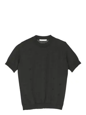 Cecilie Bahnsen Cecilie Bahnsen Short-Sleeved Top With Hyacinth Embroidery Black