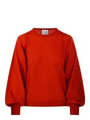 NUDE Nude Crew Neck Sweater With Puff Sleeves Orange