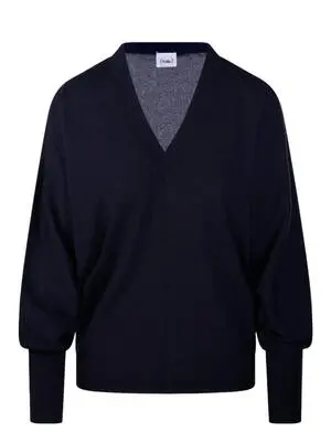 NUDE V-neck Long Sleeve Sweater - Blue