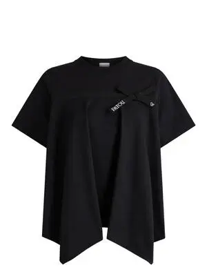PATOU Patou Bow-Detail Pleated T-Shirt